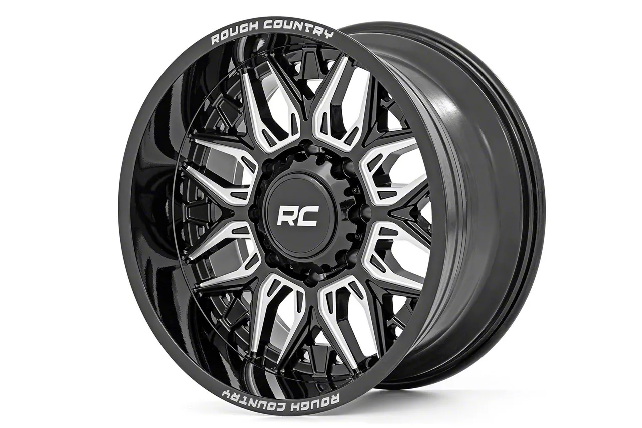 Rough Country RAM 1500 86 Series Gloss Black Milled 6-Lug Wheel; 20x10 ...