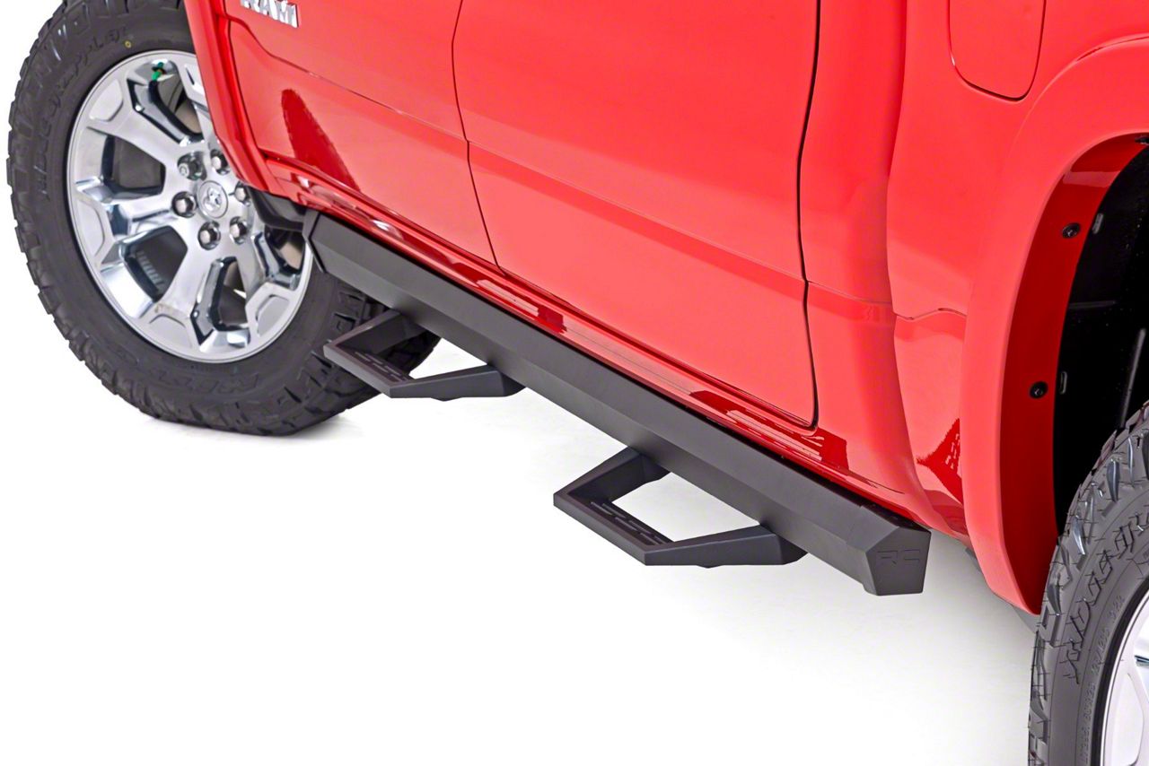 Rough Country RAM 1500 SRL2 ADJ Aluminum Side Step Bars; Black 31016 ...