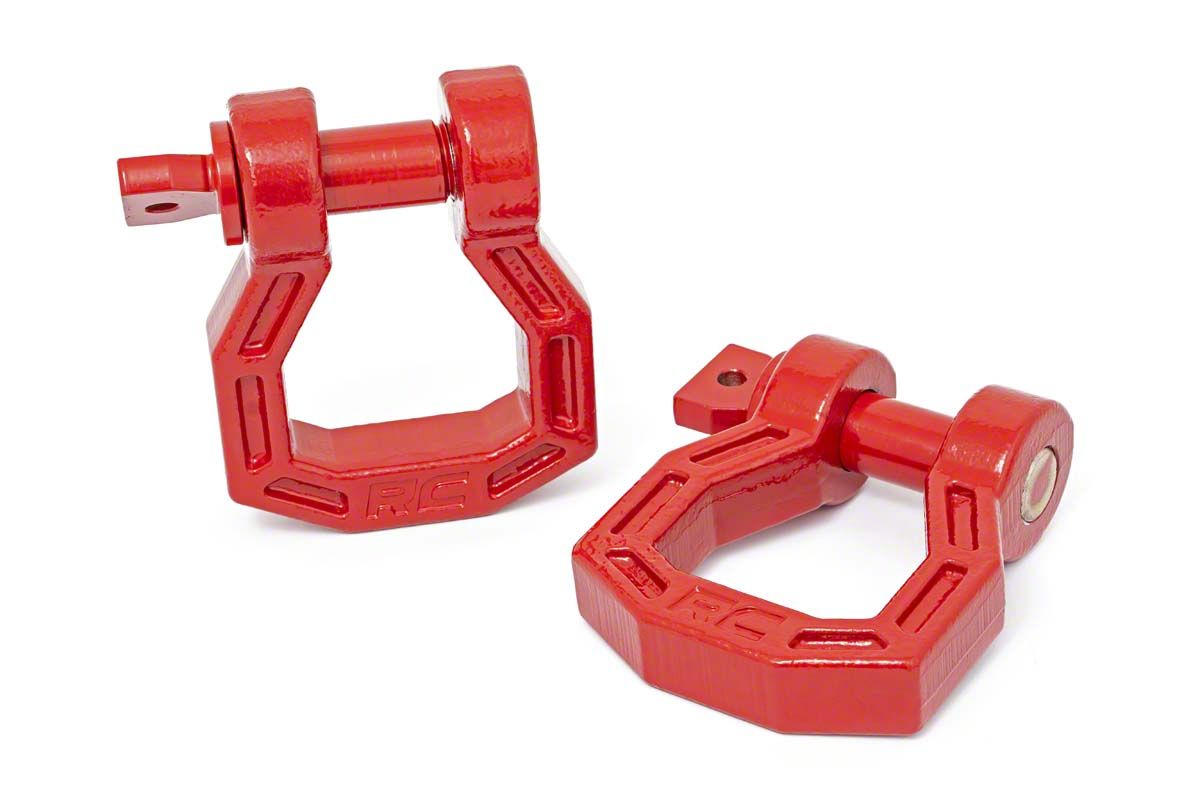 Rough Country RAM 2500 Forged D-Ring Shackle Set; Red RS119