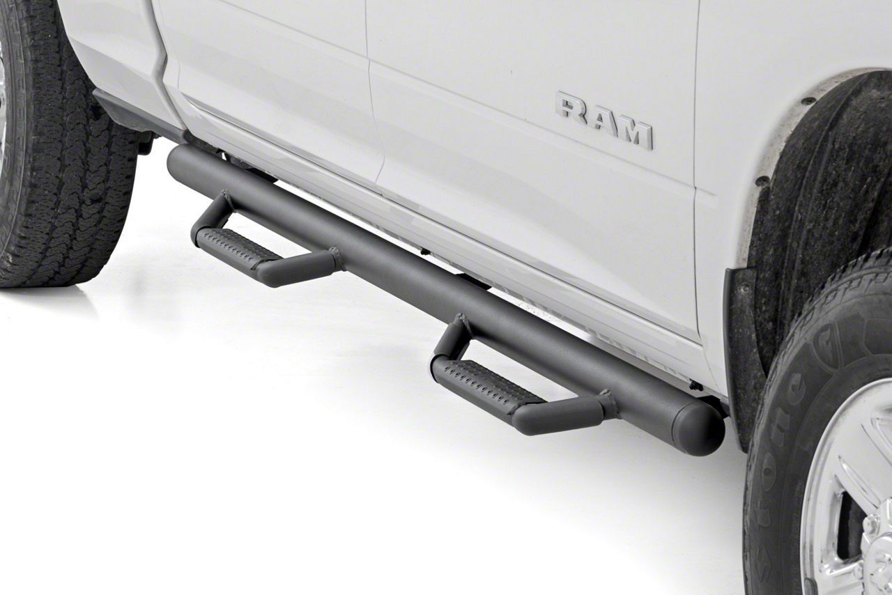 Rough Country RAM 3500 Cab Length Nerf Side Step Bars; Black RCD2080CCA ...