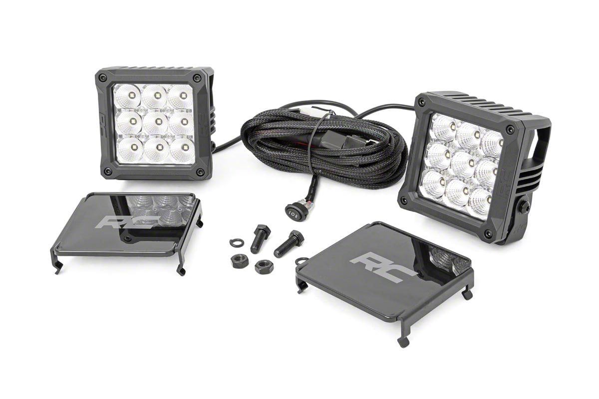 Rough Country Ranger 4-Inch Chrome Series White DRL LED Cube Lights ...