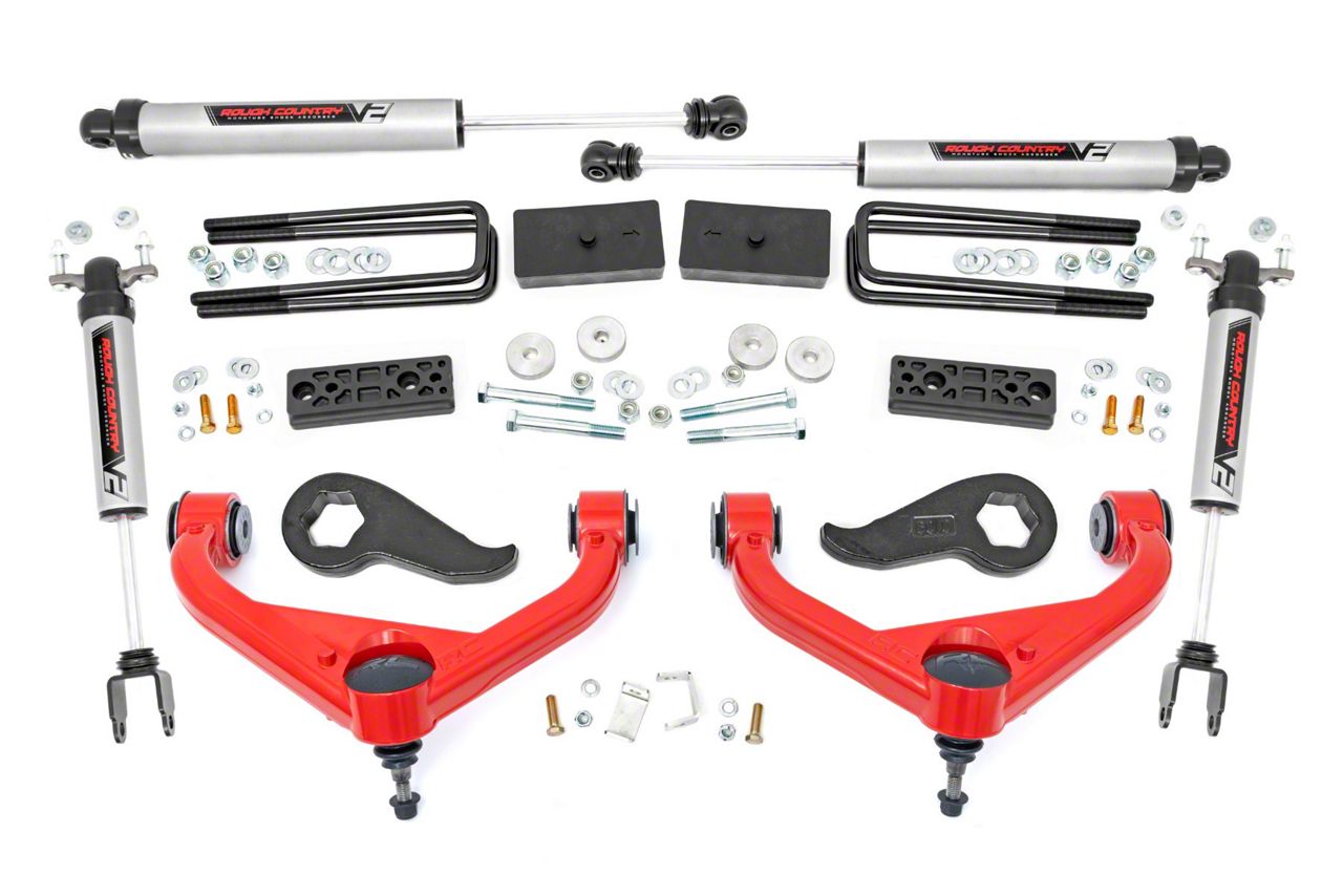 Rough Country Sierra 2500 3-Inch Bolt-On Suspension Lift Kit with V2 ...