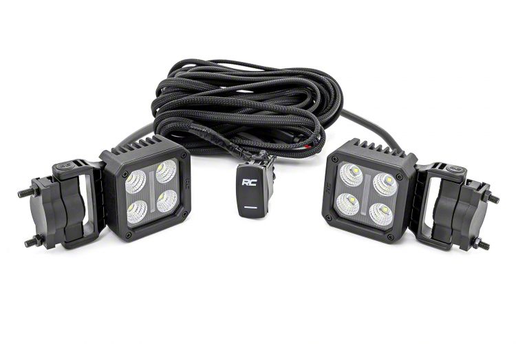 Rough Country Silverado 1500 2-Inch Square LED Lights with Swivel ...