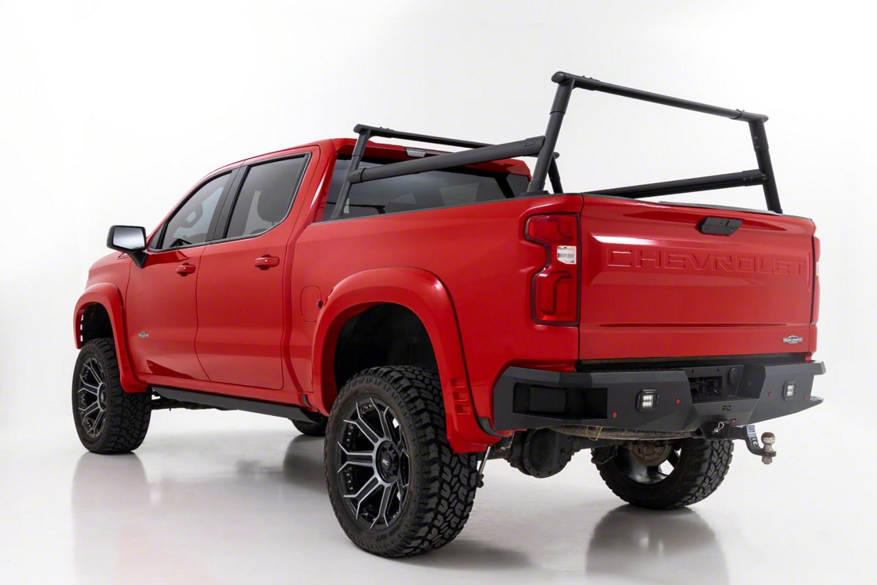 Rough Country Silverado 1500 Bed Rack; Matte Black 10201 (19-25 ...