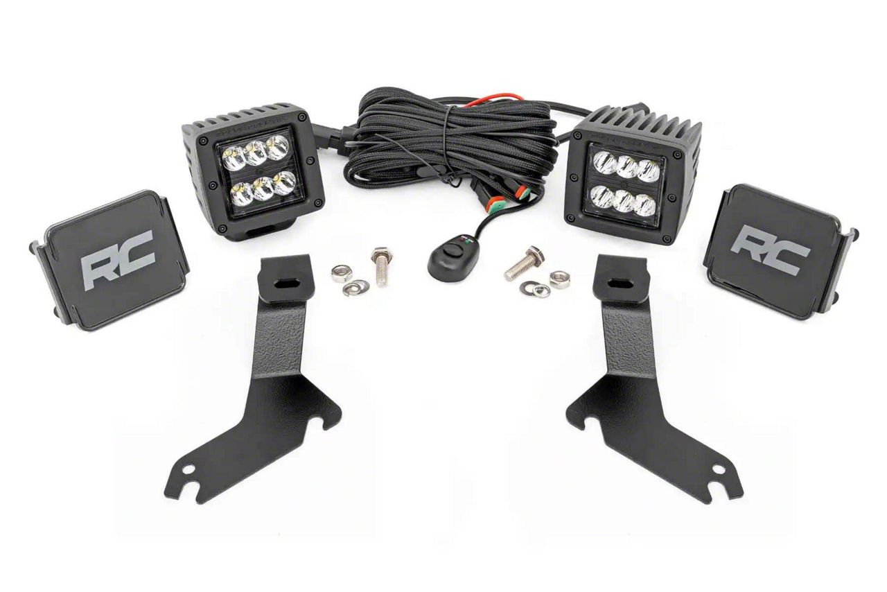 Rough Country Silverado 1500 Black Series LED Ditch Light Kit; Spot ...