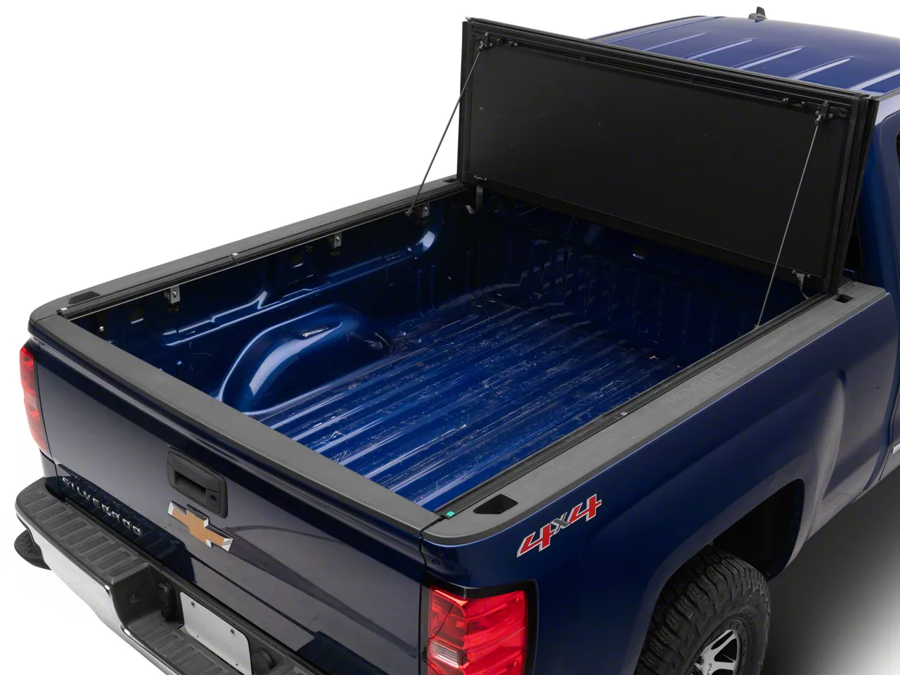 Rough Country Silverado 1500 Hard Tri-Fold Flip-Up Tonneau Cover ...