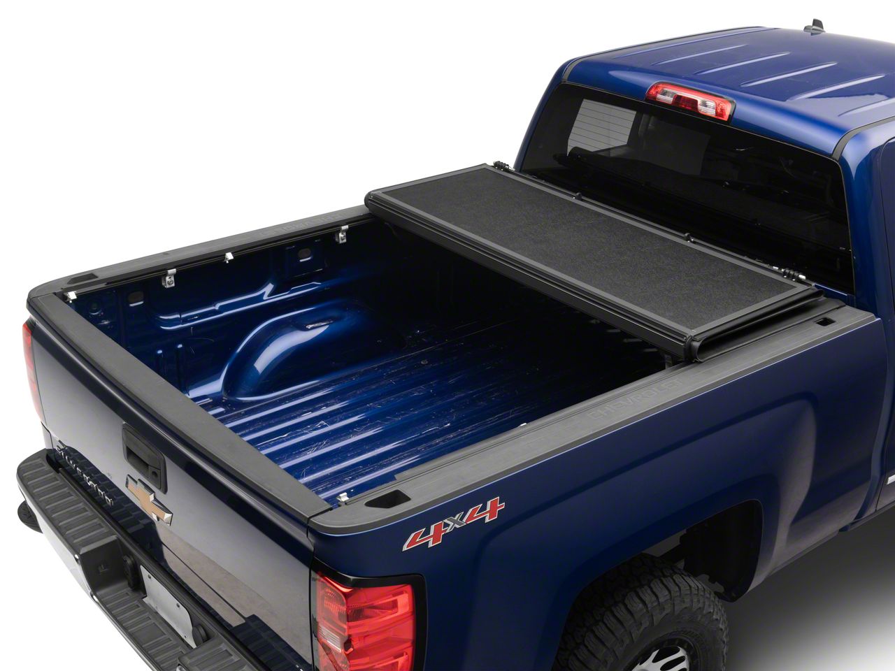 Rough Country Silverado 1500 Hard Low Profile Tri-Fold Tonneau Cover ...
