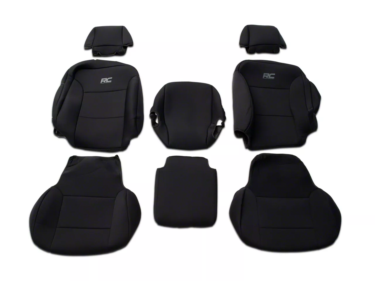Rough Country Silverado 1500 Neoprene Front Seat Covers Black 91024 14 18 Silverado 1500 w Bucket Seats Free Shipping