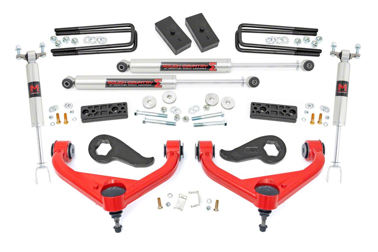 Rough Country Silverado 2500 3-Inch Bolt-On Suspension Lift Kit with M1 ...