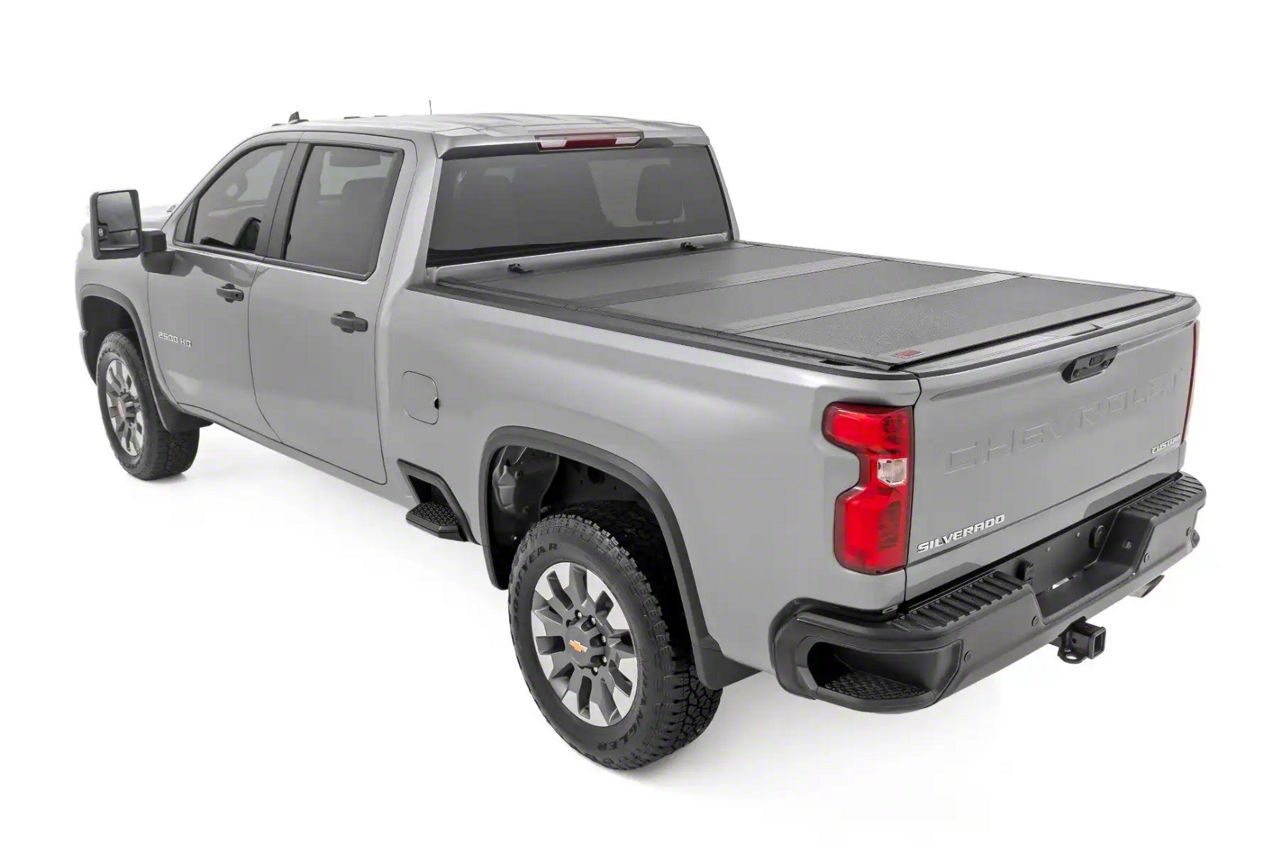 Rough Country Silverado 2500 Hard Tri-Fold Flip-Up Tonneau Cover ...