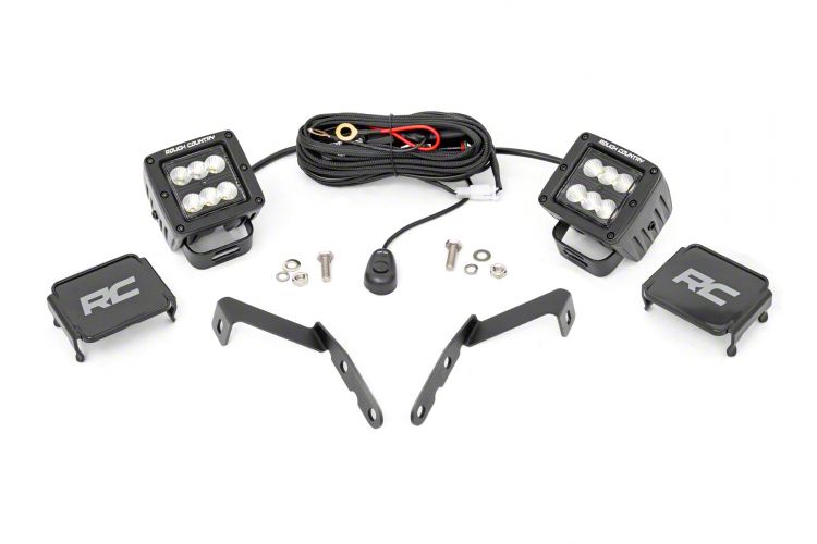 Rough Country Silverado 3500 Black Series LED Ditch Light Kit; Flood ...