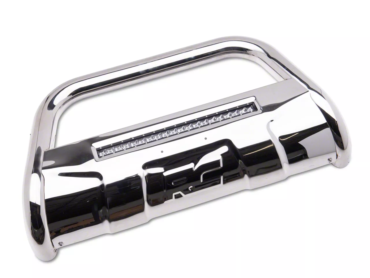 Rough Country Tahoe Bull Bar with LED Light Bar; Stainless Steel B ...