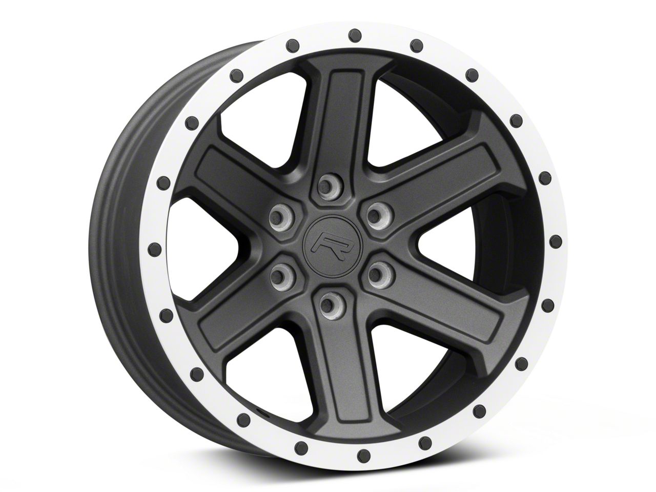 Rovos Wheels F-150 Tenere Charcoal with Machined Lip 6-Lug Wheel; 18x9 ...