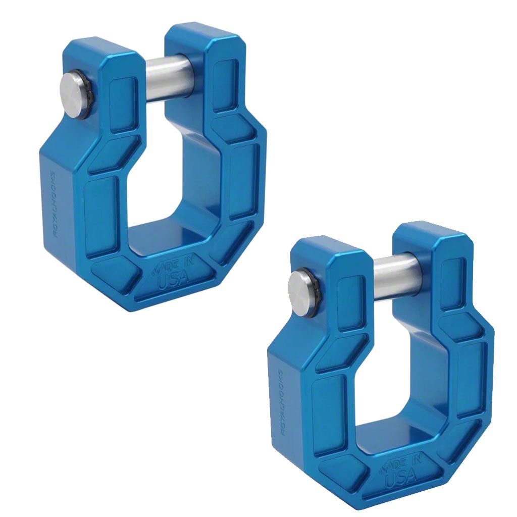 Royal Hooks F-250 Super Duty Aluminum Royal Show Shackles; Blue RHO ...
