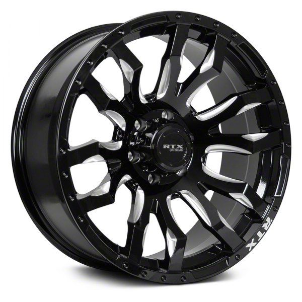 RTX Offroad Wheels Silverado 1500 Patton Gloss Black Milled Spoke 6-Lug ...
