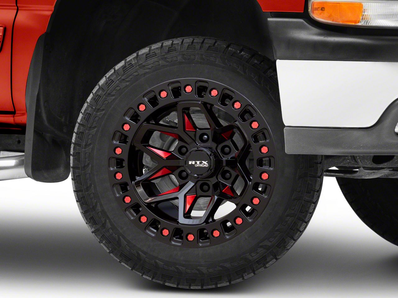 RTX Offroad Wheels Silverado 1500 Zion Black Milled Red 6-Lug Wheel ...