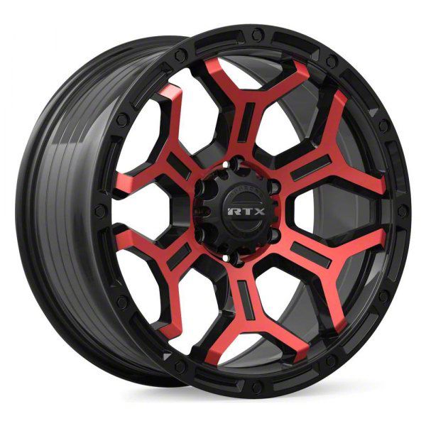 RTX Offroad Wheels RAM 1500 Goliath Gloss Black Machined Red Spokes 6 ...