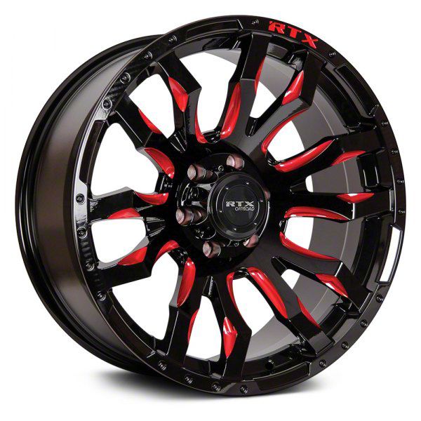 RTX Offroad Wheels RAM 1500 Patton Gloss Black Red Milling 6-Lug Wheel ...