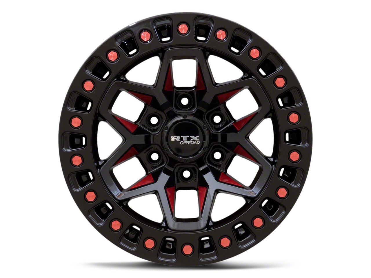 RTX Offroad Wheels RAM 1500 Zion Black Milled Red 6-Lug Wheel; 20x9 ...