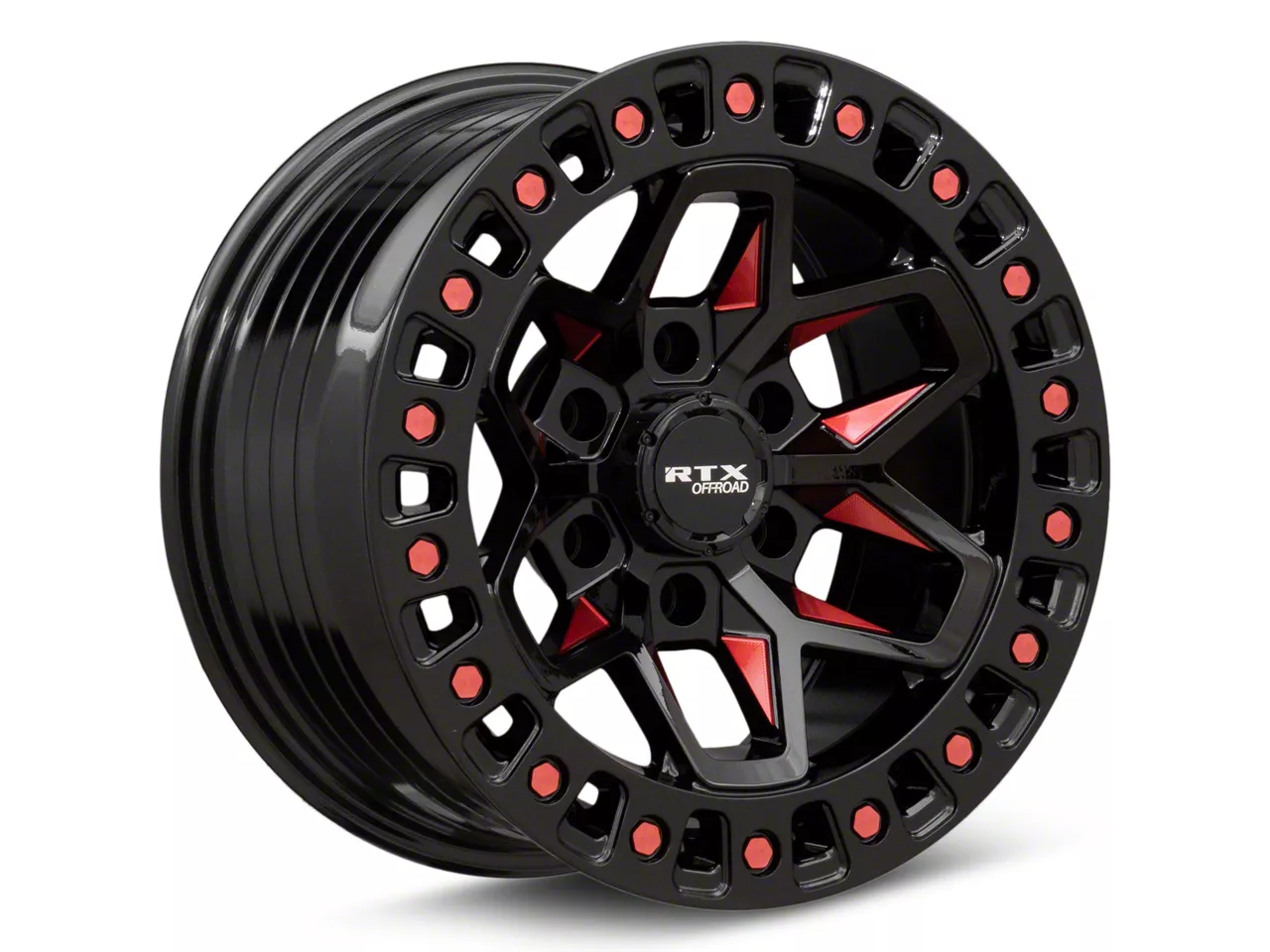 RTX Offroad Wheels Silverado 1500 Zion Black Milled Red 6-Lug Wheel ...