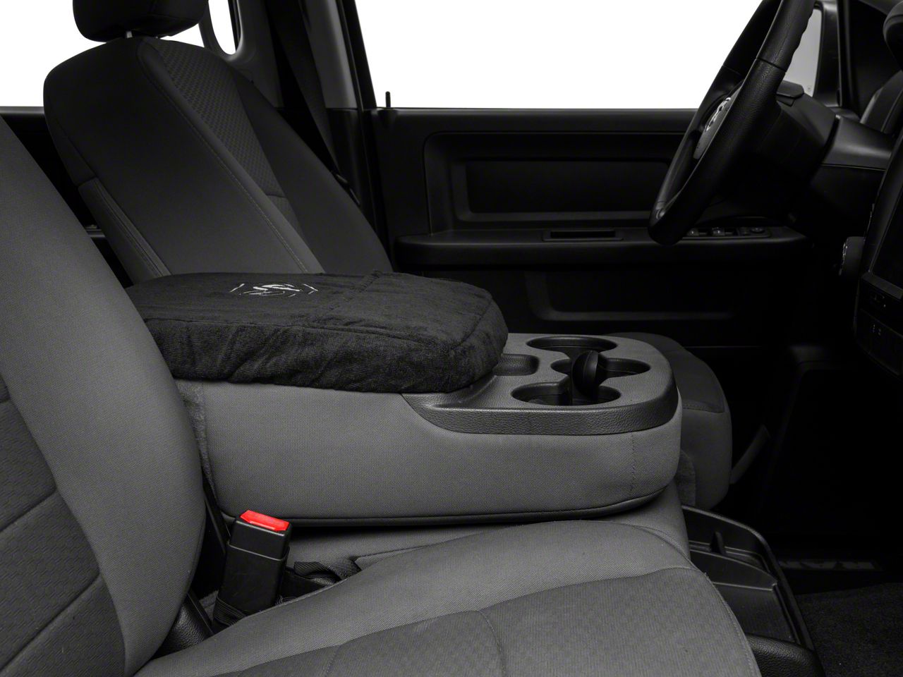 RAM 1500 Center Console Cover with RAM Logo; Black (94-25 RAM 1500 w ...