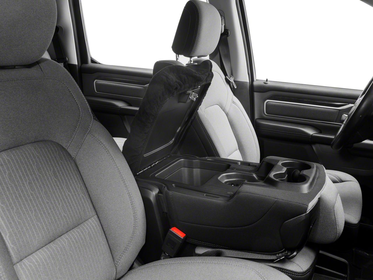 RAM 1500 Center Console Cover with RAM Logo; Black with Silver Logo (02 ...