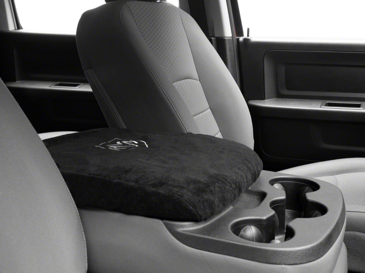 RAM 2500 Center Console Cover with RAM Logo; Black with Silver Logo (94 ...