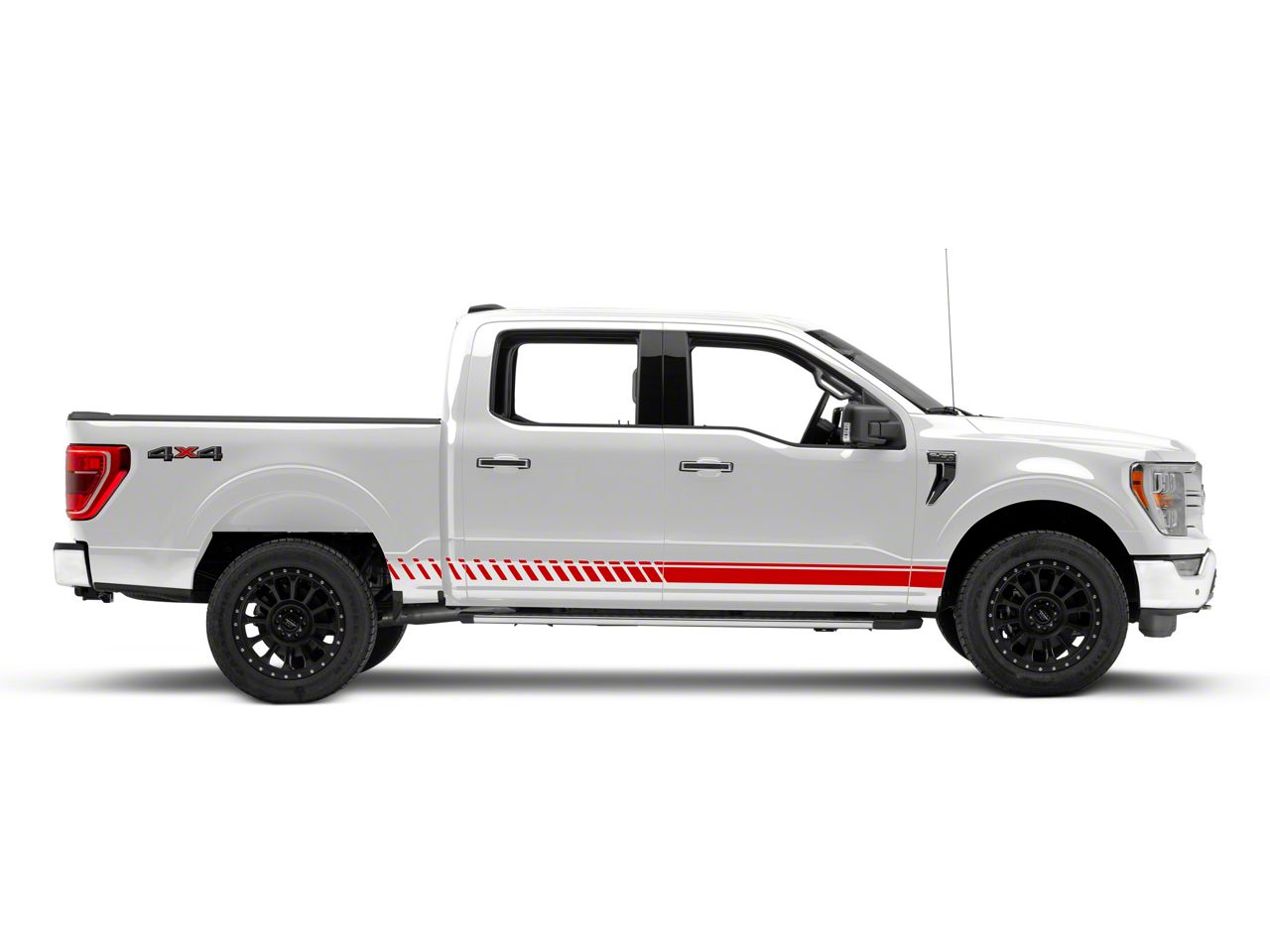 SEC10 F-150 Dashed Rocker Stripes; Red T577779 (Universal; Some ...