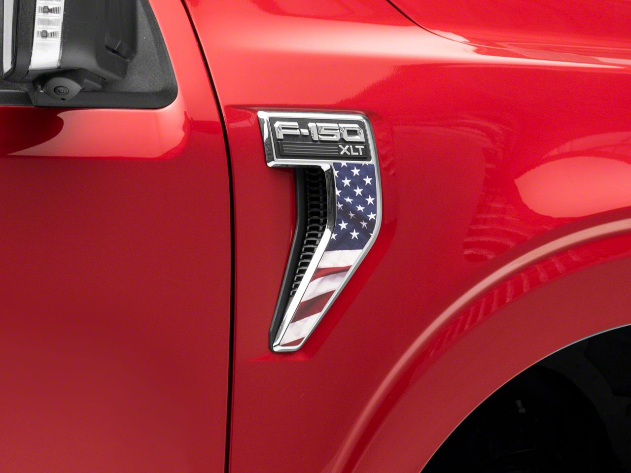 SEC10 F-150 Fender Grille Decal; Real Flag T550218 (21-25 F-150 ...