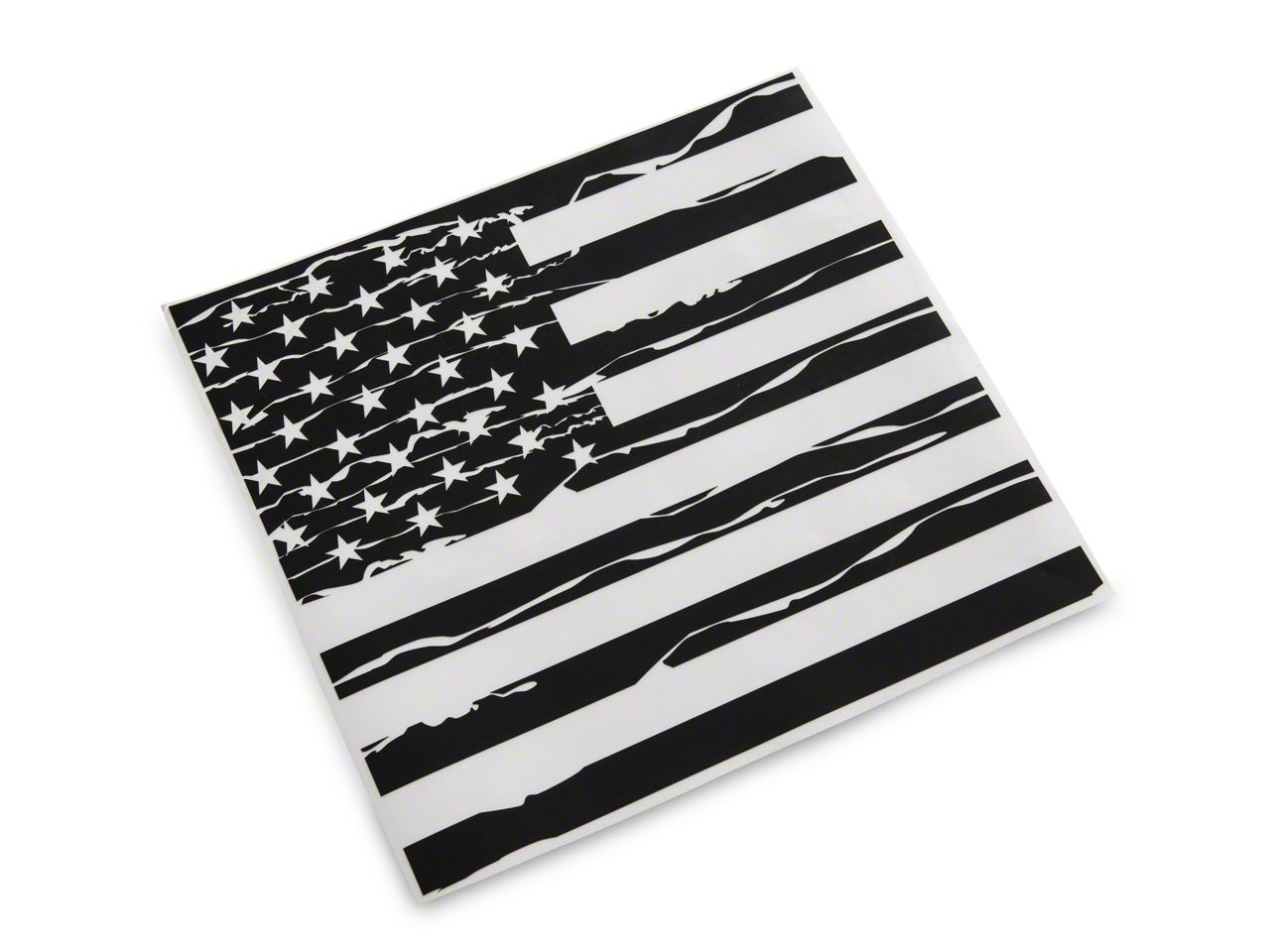 SEC10 F-150 Middle Window Distressed American Flag Decal; Matte Black ...