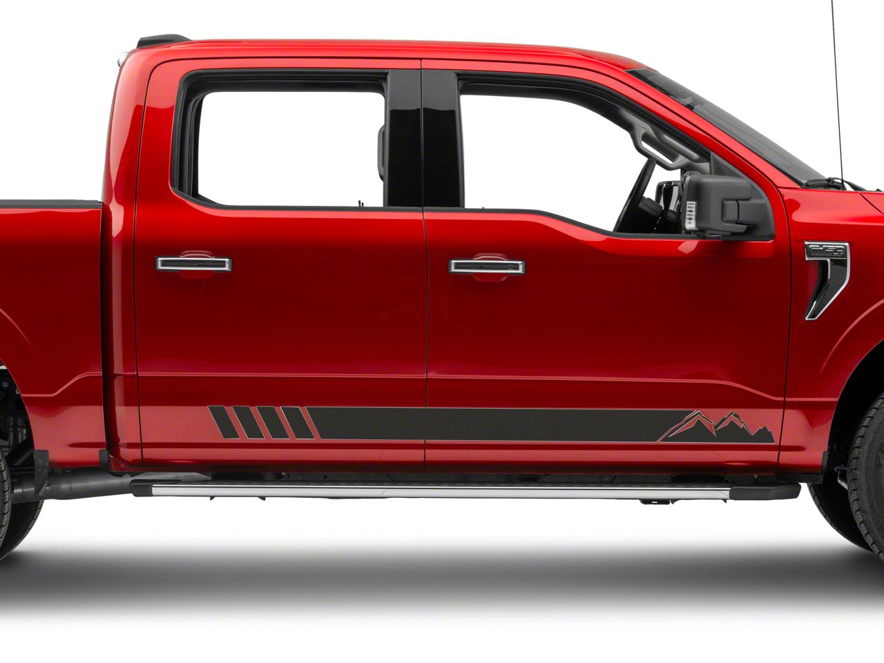 SEC10 F-150 Mountain Rocker Stripes; Matte Black T578086 (Universal ...