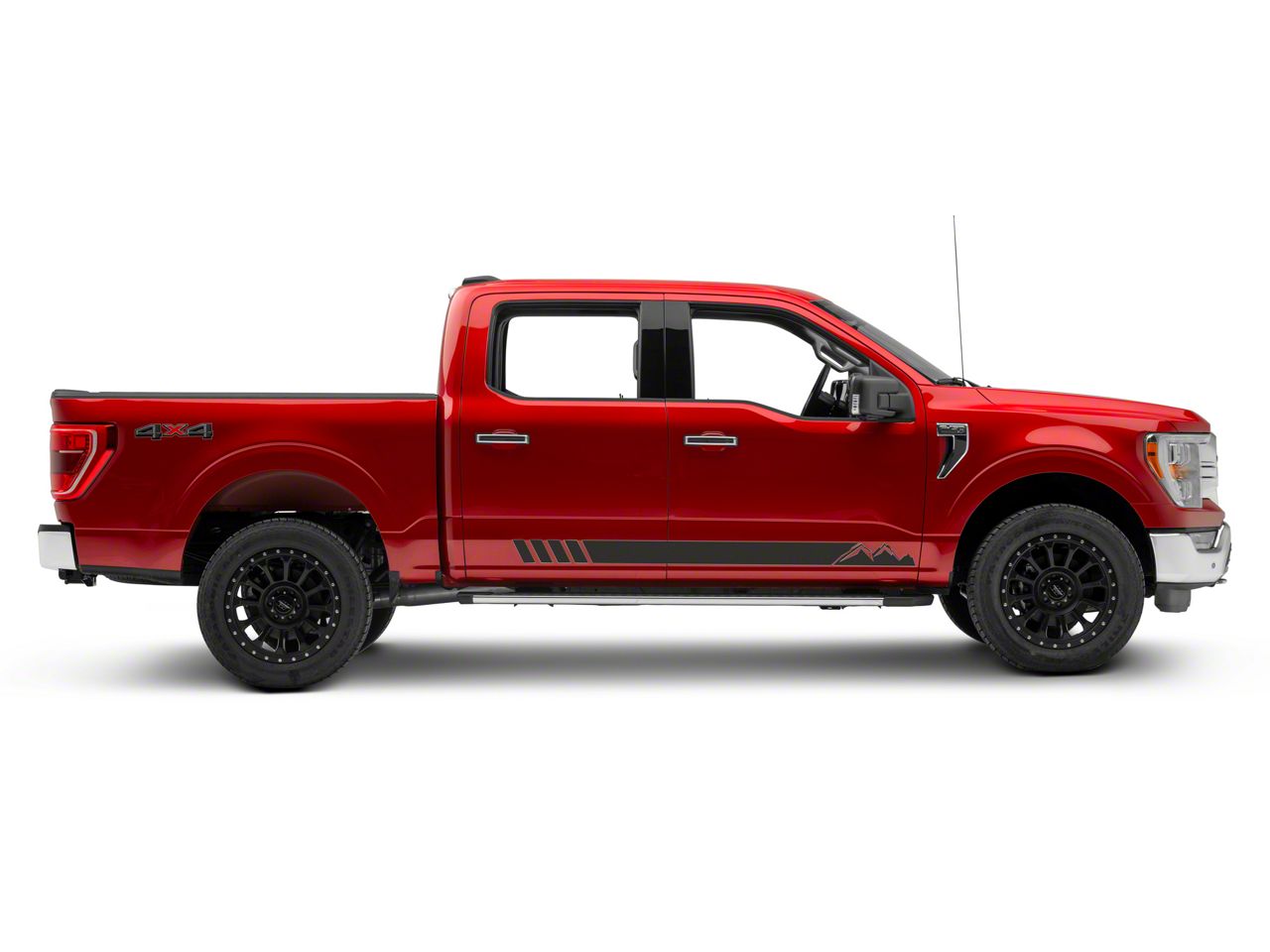 SEC10 F-150 Mountain Rocker Stripes; Matte Black T578086 (Universal ...