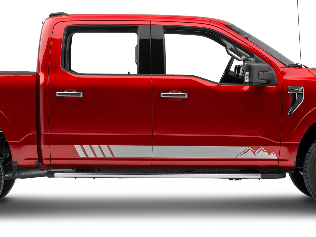 SEC10 F-150 Mountain Rocker Stripes; Silver T578088 (Universal; Some ...