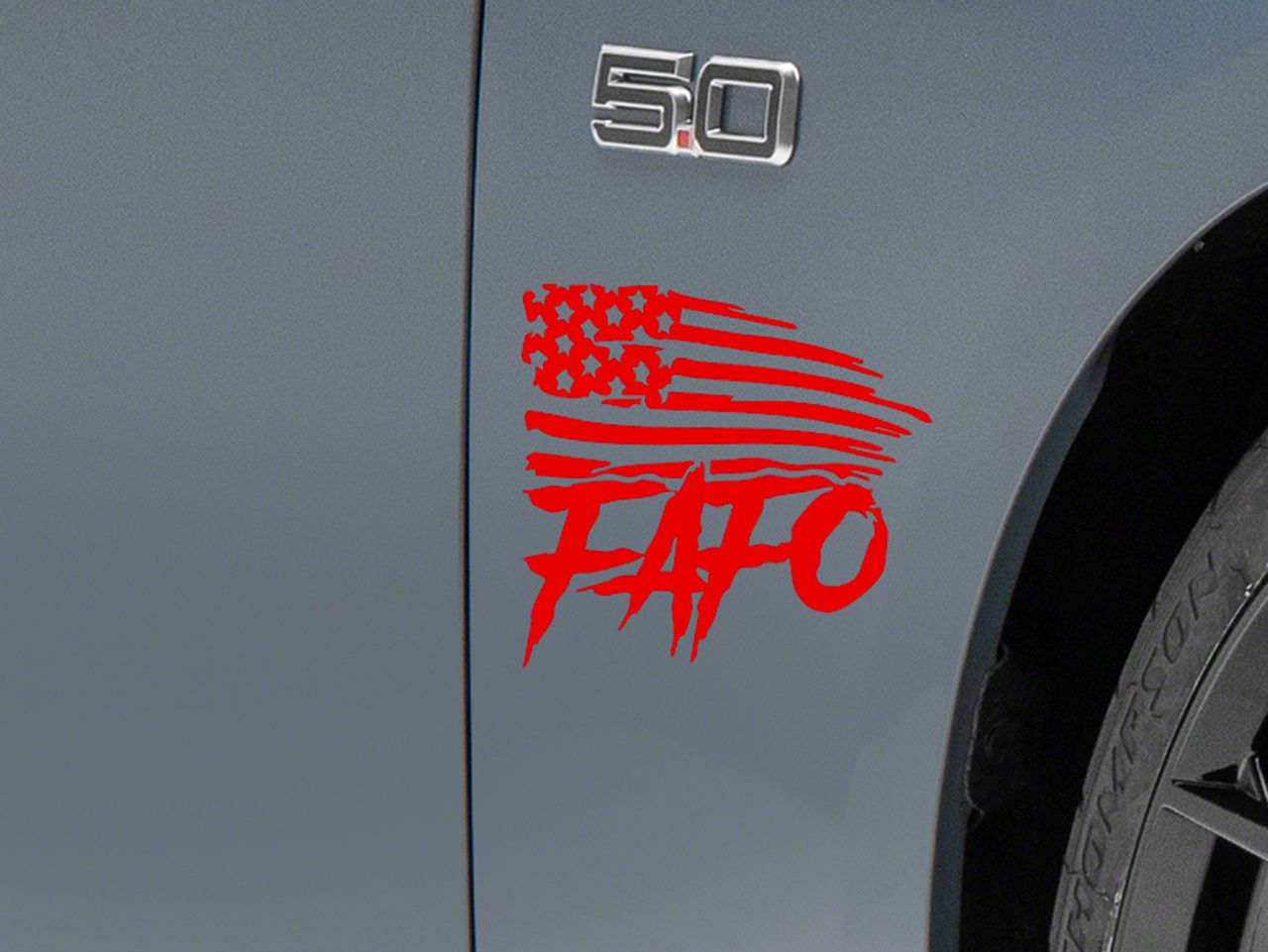 SEC10 F-250 Super Duty FAFO Small Flag Decal; Red 471683 (Universal ...