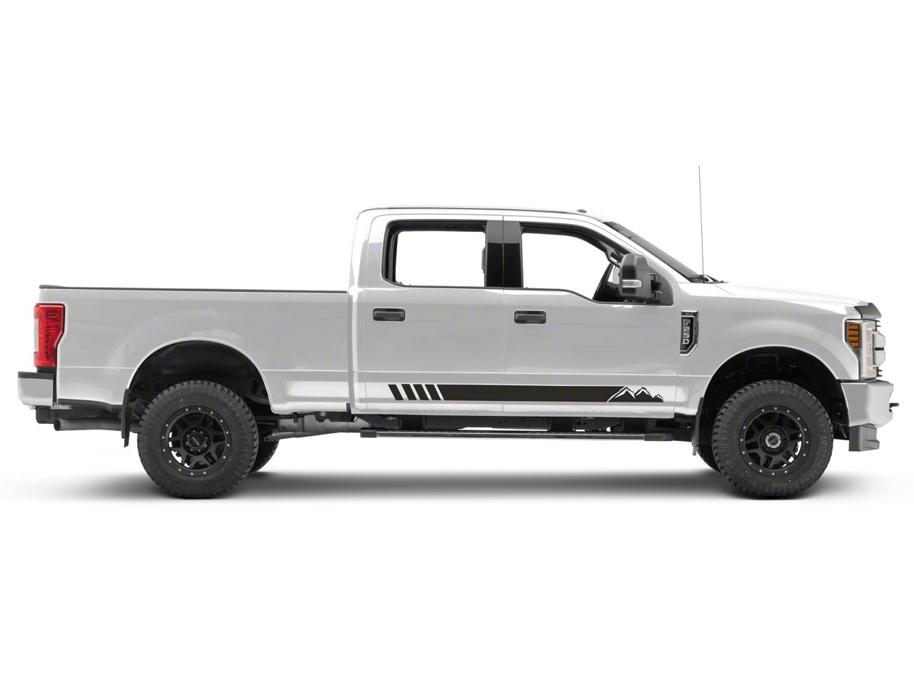 SEC10 F-250 Super Duty Mountain Rocker Stripes; Matte Black T578086 ...