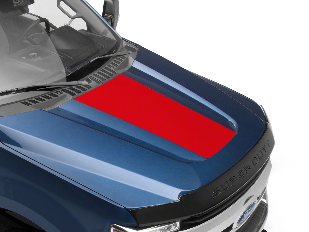 SEC10 F-350 Super Duty Center Hood Decal; Red SD58917 (17-22 F-350 ...