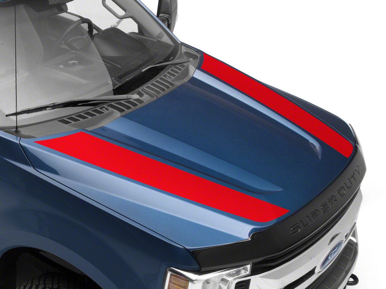 SEC10 F-350 Super Duty Hood Decals; Red SD57967 (17-22 F-350 Super Duty ...