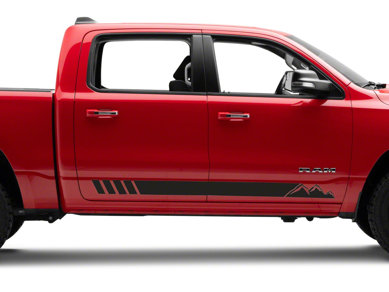 SEC10 RAM 1500 Mountain Rocker Stripes; Matte Black T578086 (Universal ...