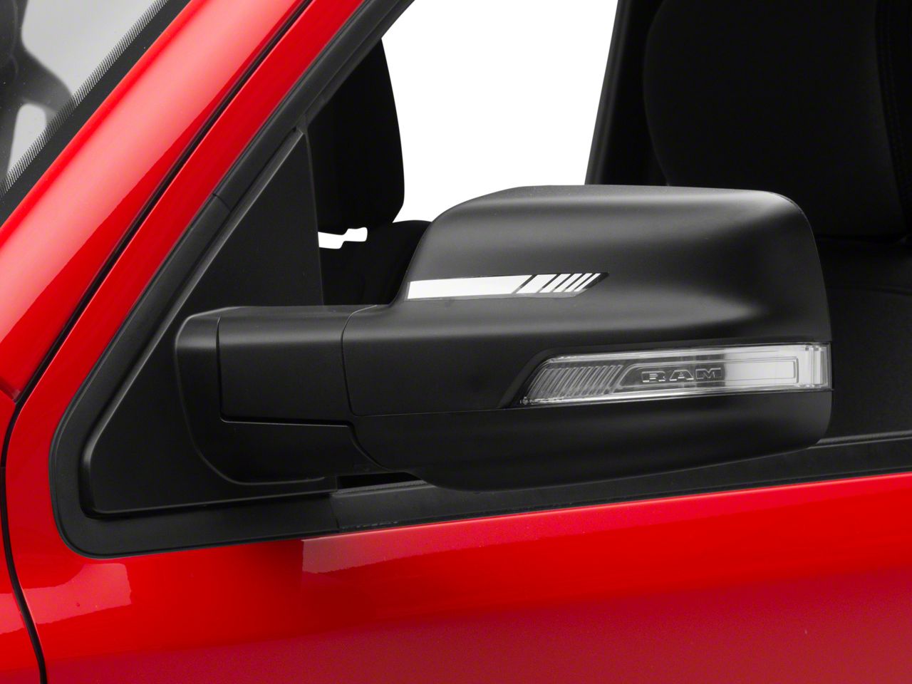 SEC10 RAM 1500 Side Mirror Hash Stripes; White 430331 (Universal; Some ...