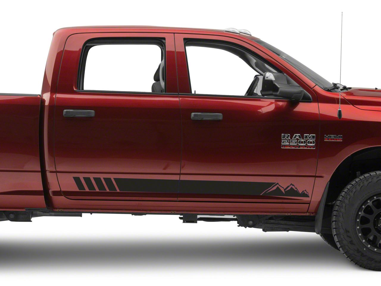 SEC10 RAM 2500 Mountain Rocker Stripes; Matte Black T578086 (Universal ...