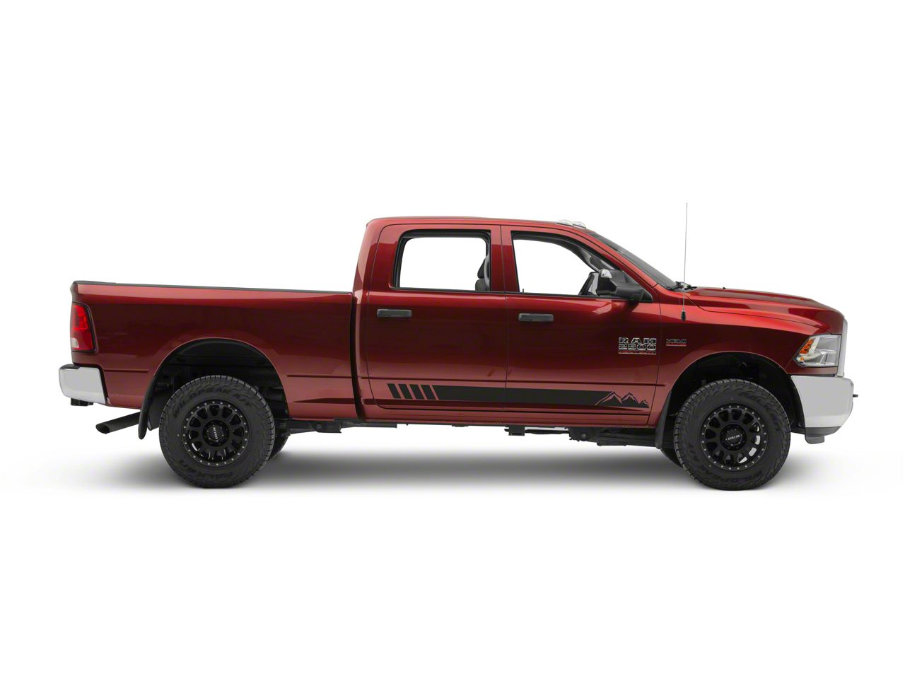 SEC10 RAM 2500 Mountain Rocker Stripes; Matte Black T578086 (Universal ...