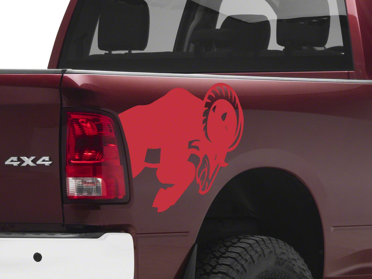 SEC10 RAM 3500 Running Ram Head Decal; Red R174604 (94-26 RAM 3500 ...