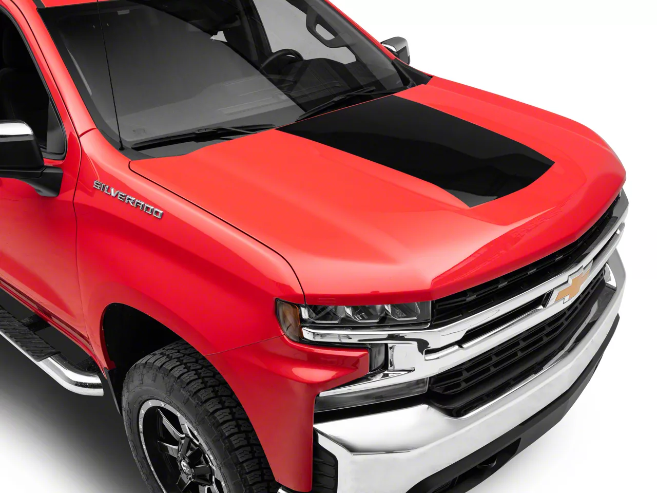 SEC10 Silverado 1500 Hood Decal; Gloss Black S118564 (19-26 Silverado ...