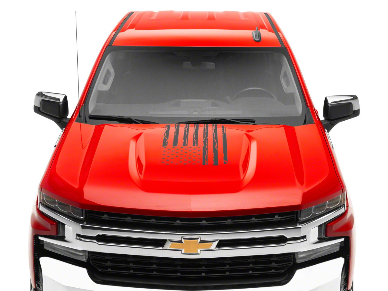 SEC10 Silverado 1500 Minimal Distressed Hood Decal; Matte Black T578097 ...