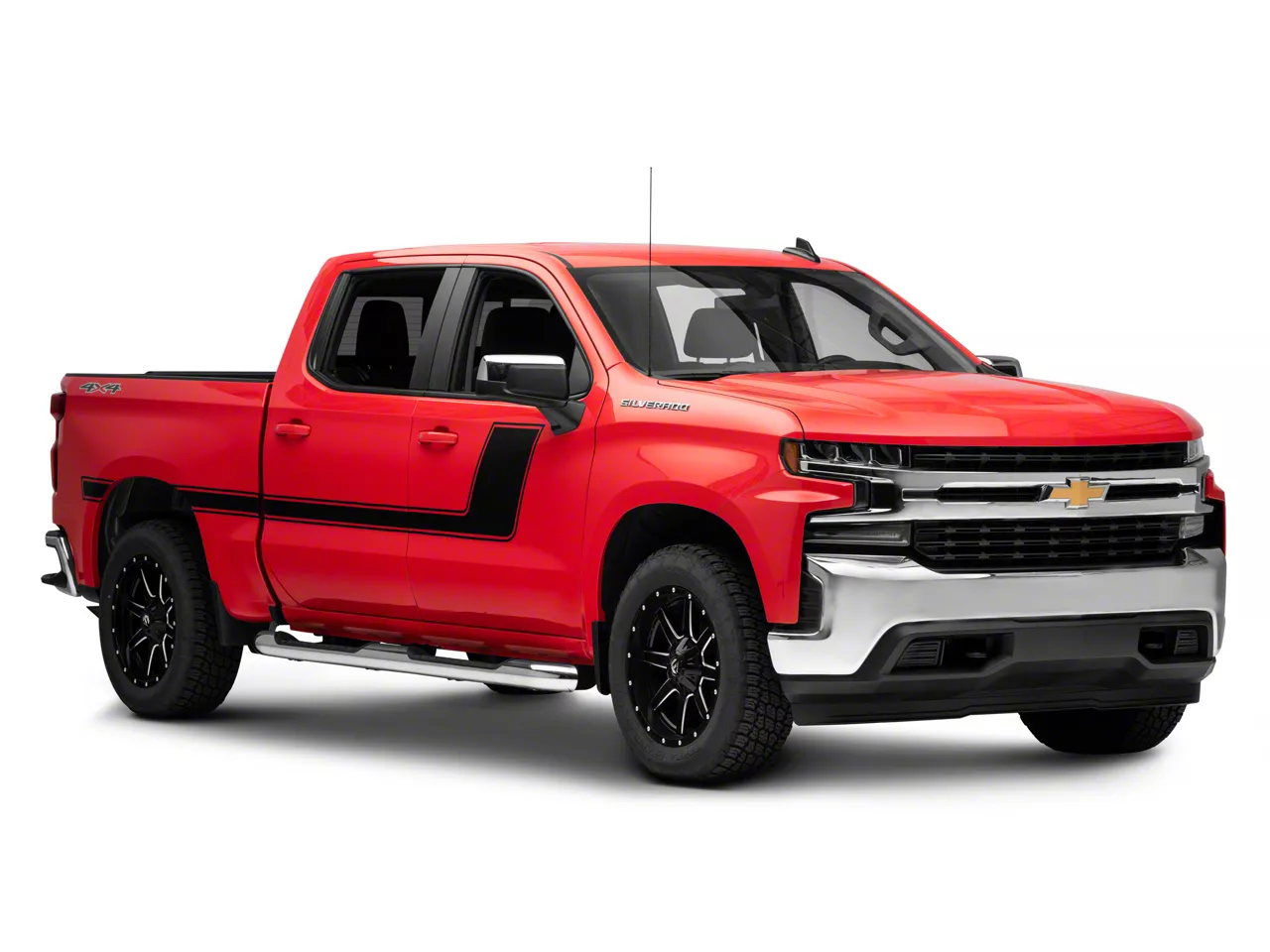 SEC10 Silverado 1500 Side Graphic with Pinstripe; Gloss Black S127473 ...