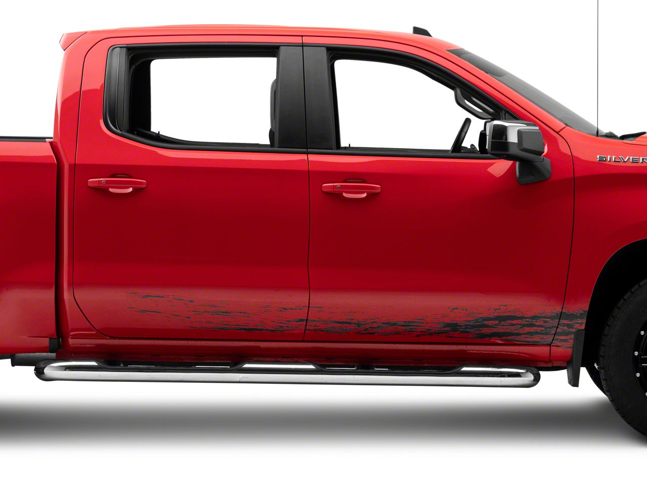 SEC10 Silverado 1500 Splatter Rocker Stripes; Black T578091 (Universal ...