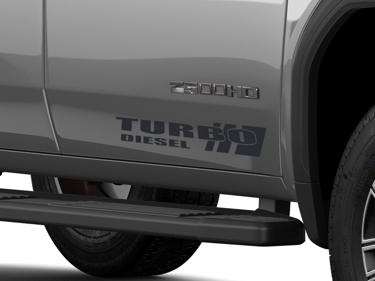 SEC10 Silverado 2500 Turbo Diesel Decals; Matte Black HS59622 (01-26 ...