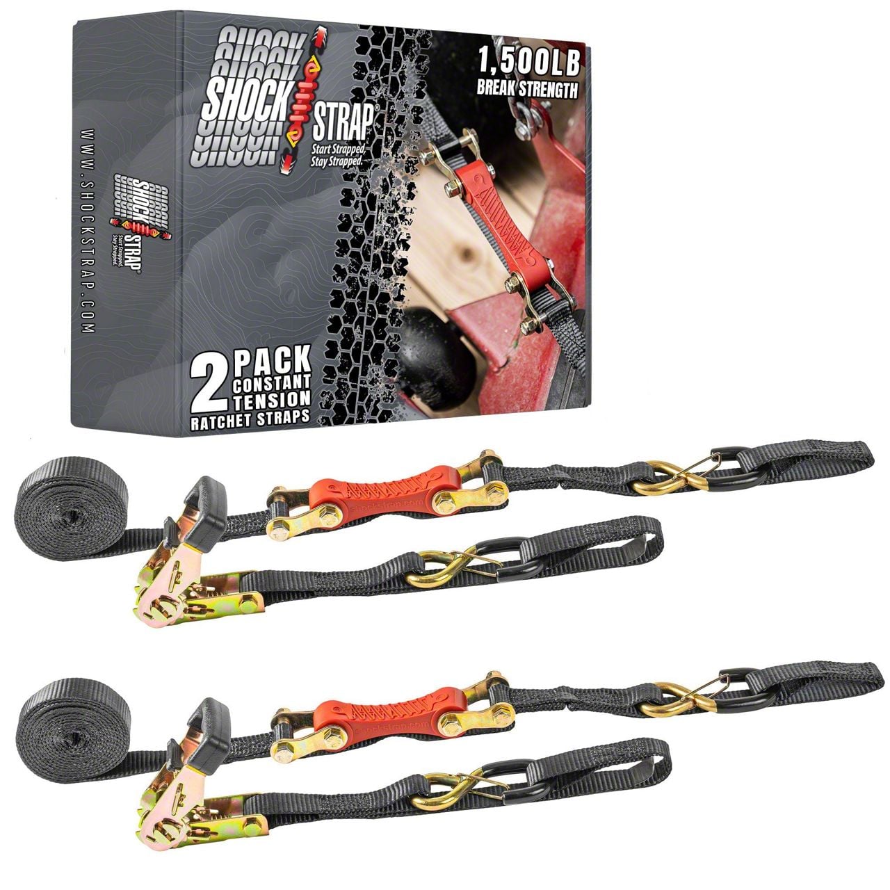 ShockStrap Sierra 2500 1-Inch x 10-Foot Constant Tension Ratcheting Tie ...