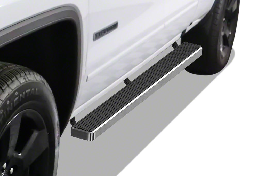 Sierra 1500 4-Inch iStep Running Boards; Hairline Silver (19-24 Sierra ...