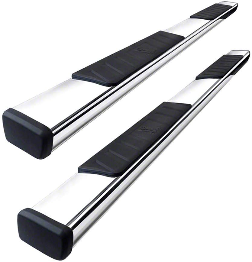 Sierra 1500 4-Inch Riser Side Step Bars; Stainless Steel (07-18 Sierra ...